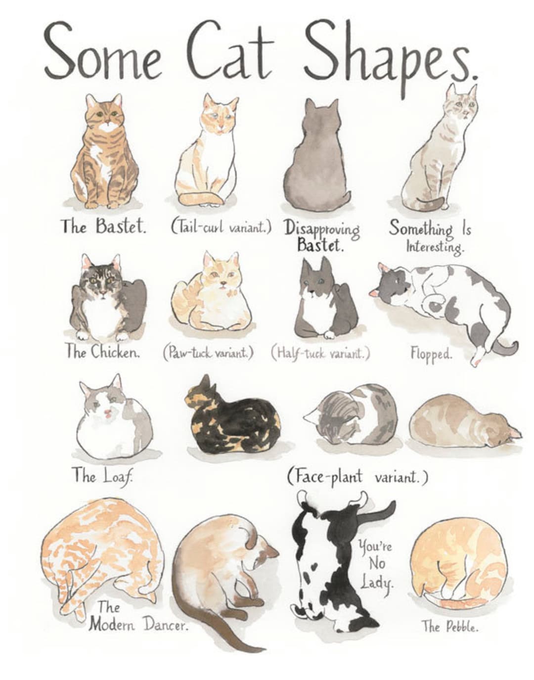 Cat Shapes Print - Etsy