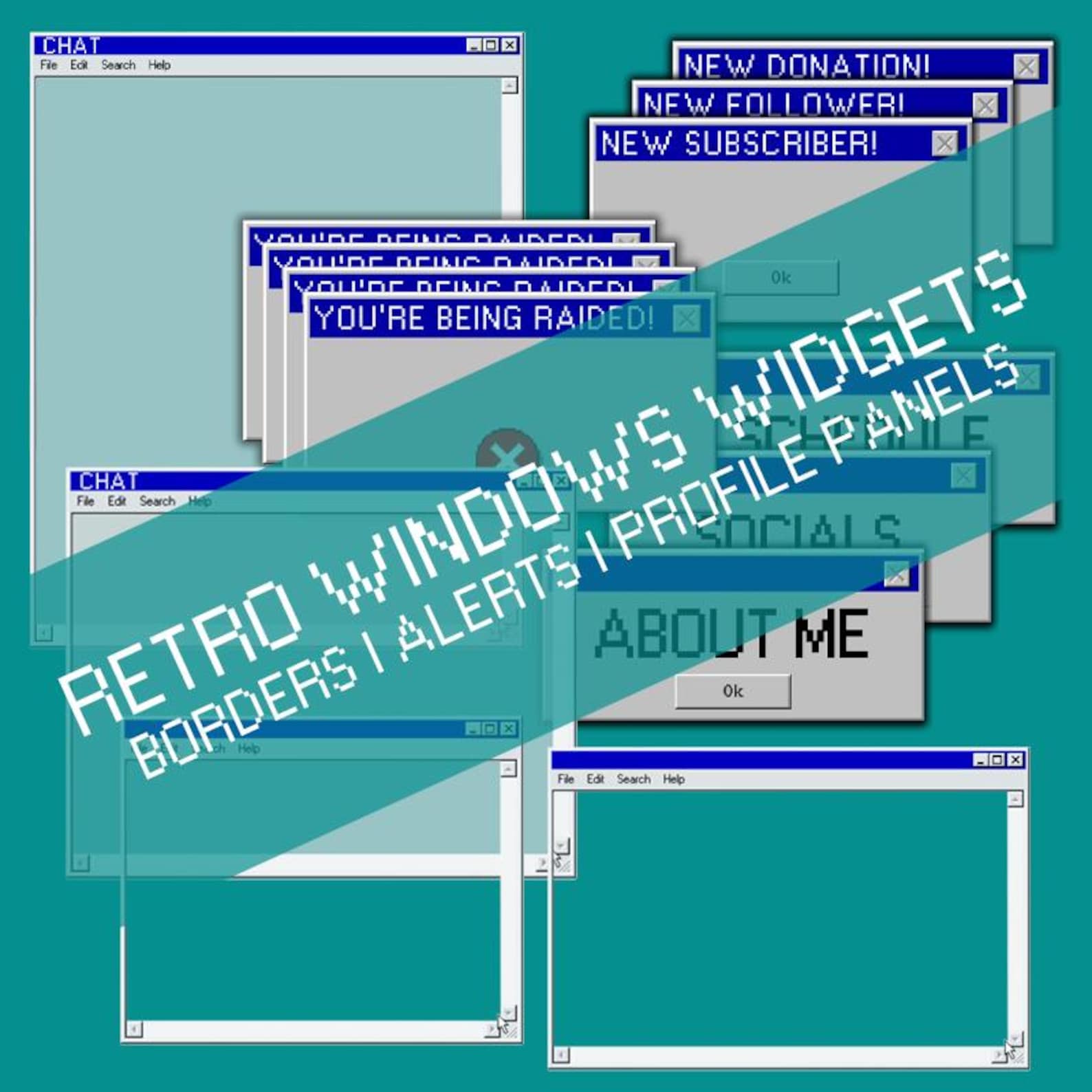 Windows Retro Popup Stream Widgets | Panels | Alerts | Borders - Etsy