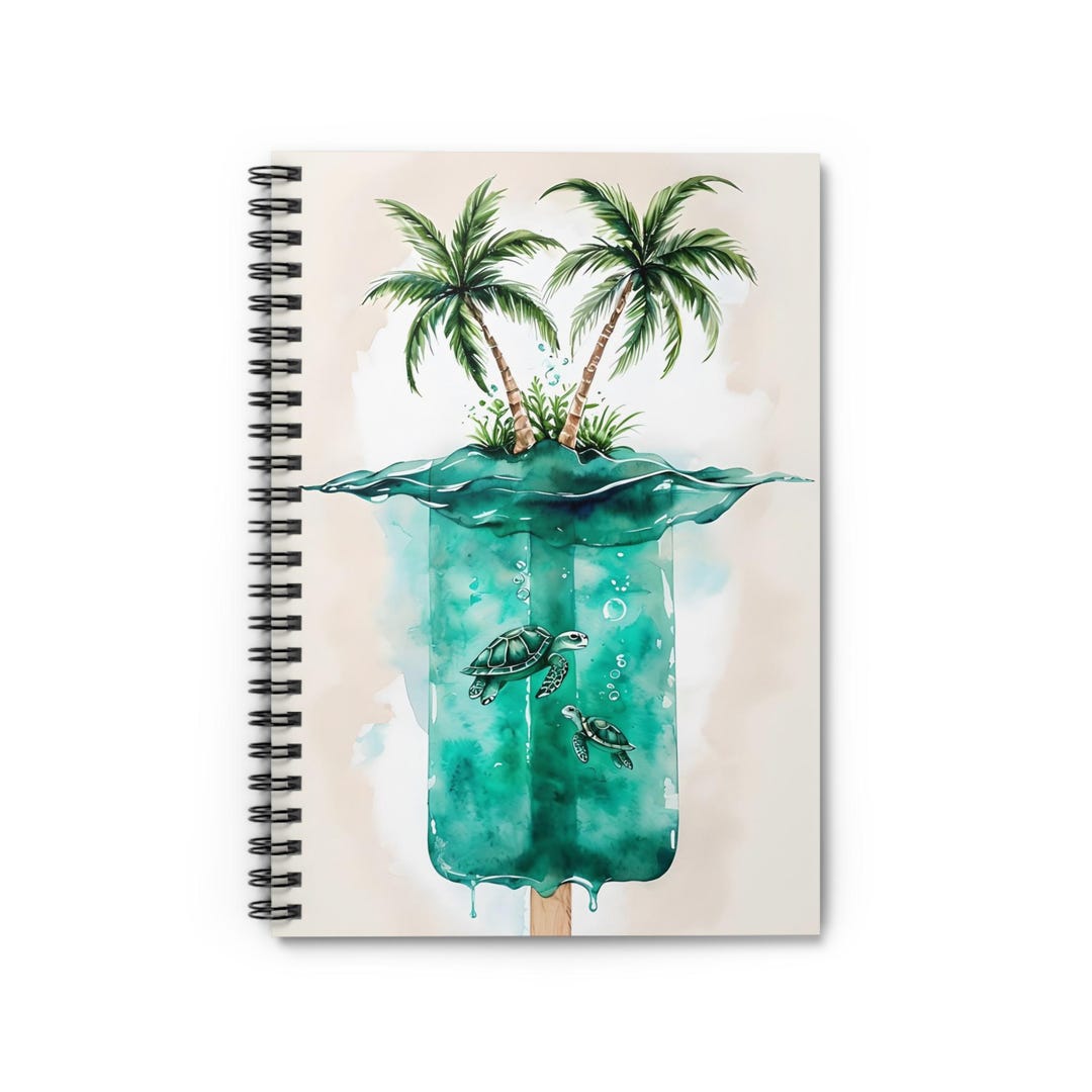 Spiral Notebook - Turtles in Ocean Melting Popsicle, Journal, Diary ...