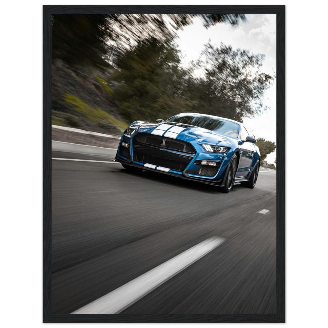 Framed Ford Mustang Poster - Classic Car Decor - Handmade & Unique Gift ...