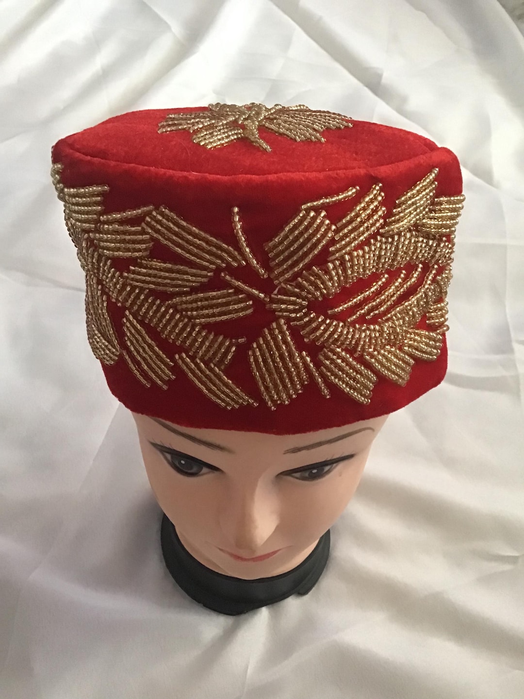 African Velvet Cap With Designer Handwork Traditional Nigerian Hat - Etsy