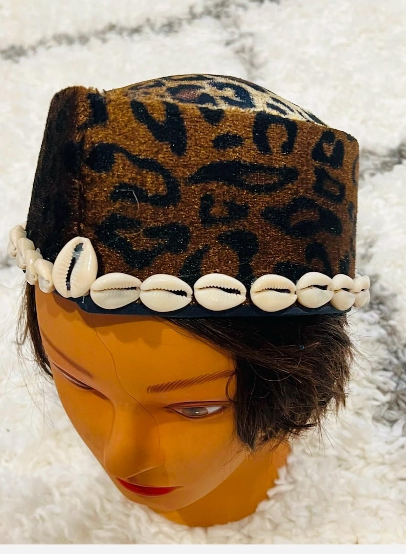 Handmade Traditional African Leopard Cowries Hat Size 24 to 25 Round - Etsy