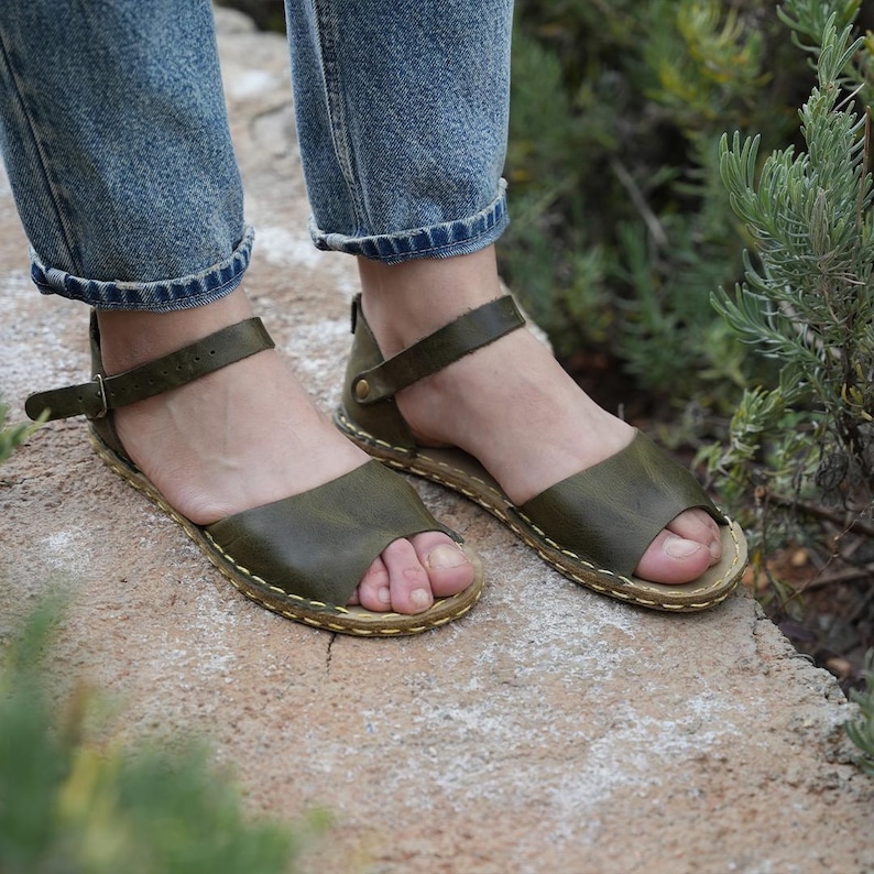 Handmade Leather Barefoot Sandals: Grounding Shoes, Sustainable ...