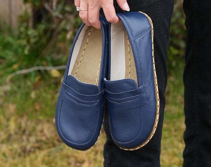 Handmade Barefoot Leather Loafers: Wide Toe Box Minimalist Shoes - Etsy