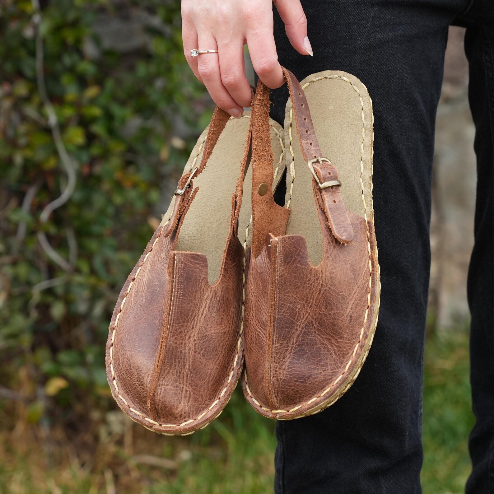 Brown Leather Barefoot Sandals: Handmade Minimalist Shoes - Etsy