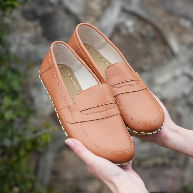 Mink Leather Barefoot Shoes: Women's Minimalist Grounding Loafers - Etsy