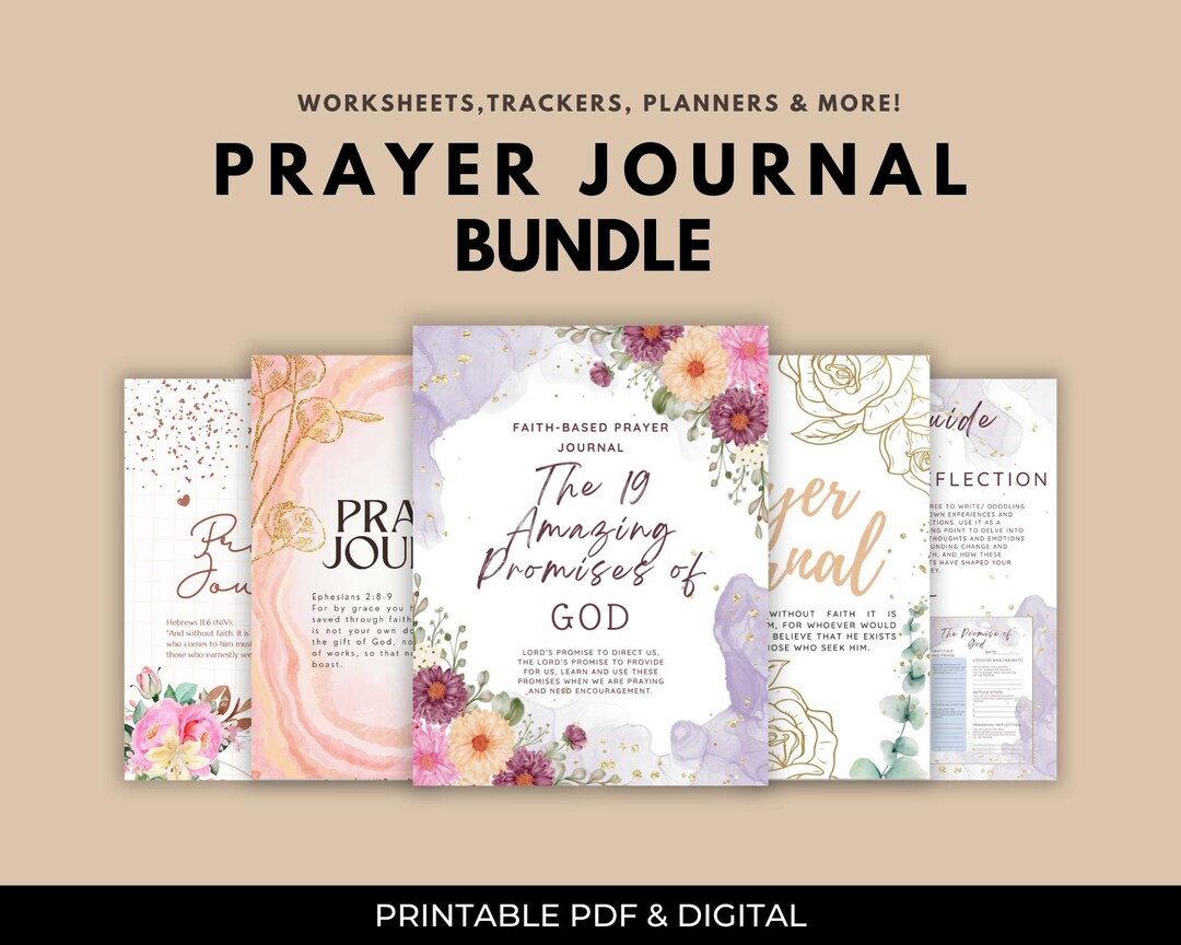 Prayer Journal Bundle, Printable Journal, Devotional Journal, Editable ...