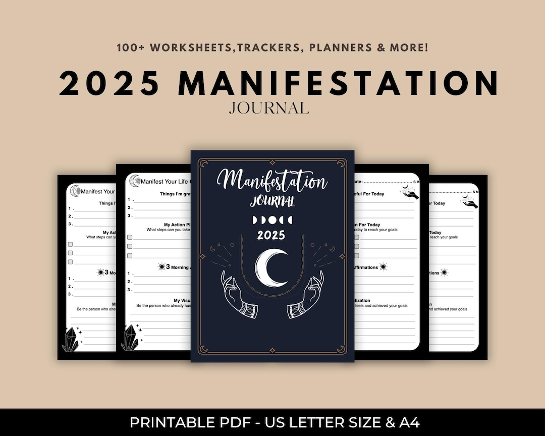 2025 Manifestation Journal | Yearly Intentions Visioning Workbook ...