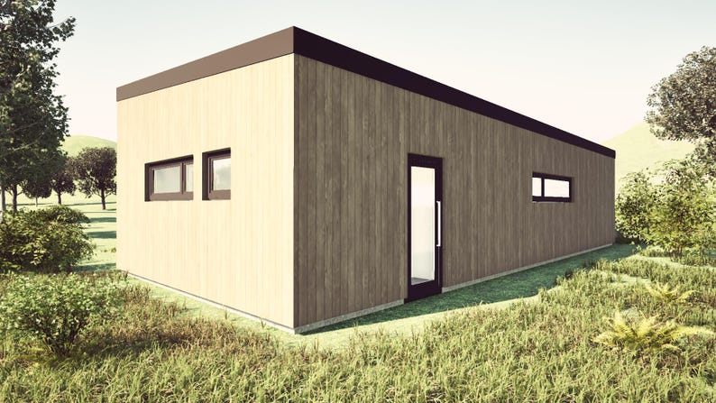 Modern 2 Bedroom Scandinavian Cabin Plan (PDF) – Architectural ...