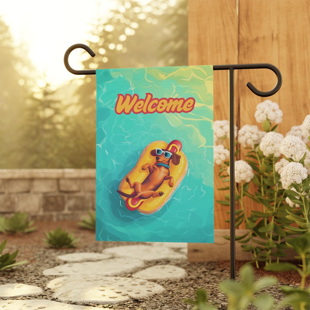 Funny Blue Pool Weiner Dog Dachshund Summer Garden Flag Yard Sign - Etsy