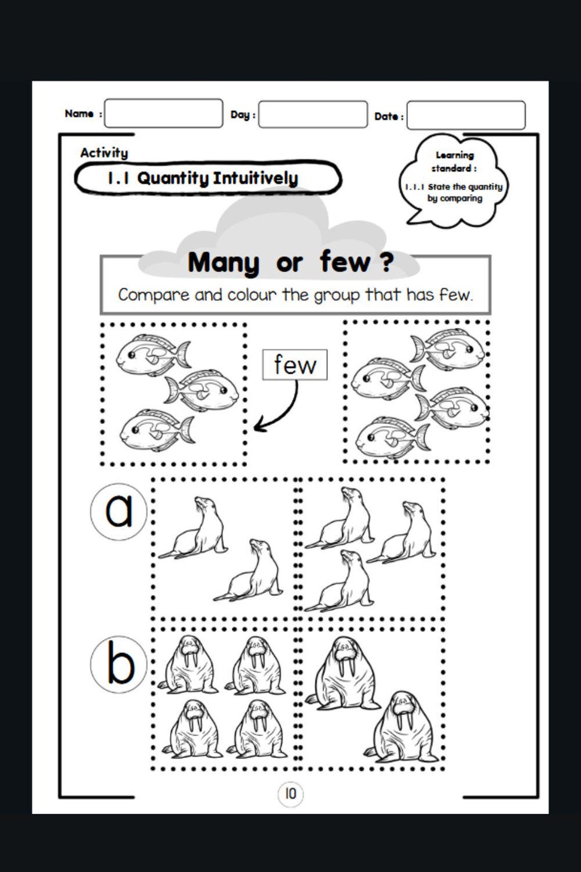 Basic Numeracy Workbook: Preschool Math Worksheet (19 Pages) - Etsy