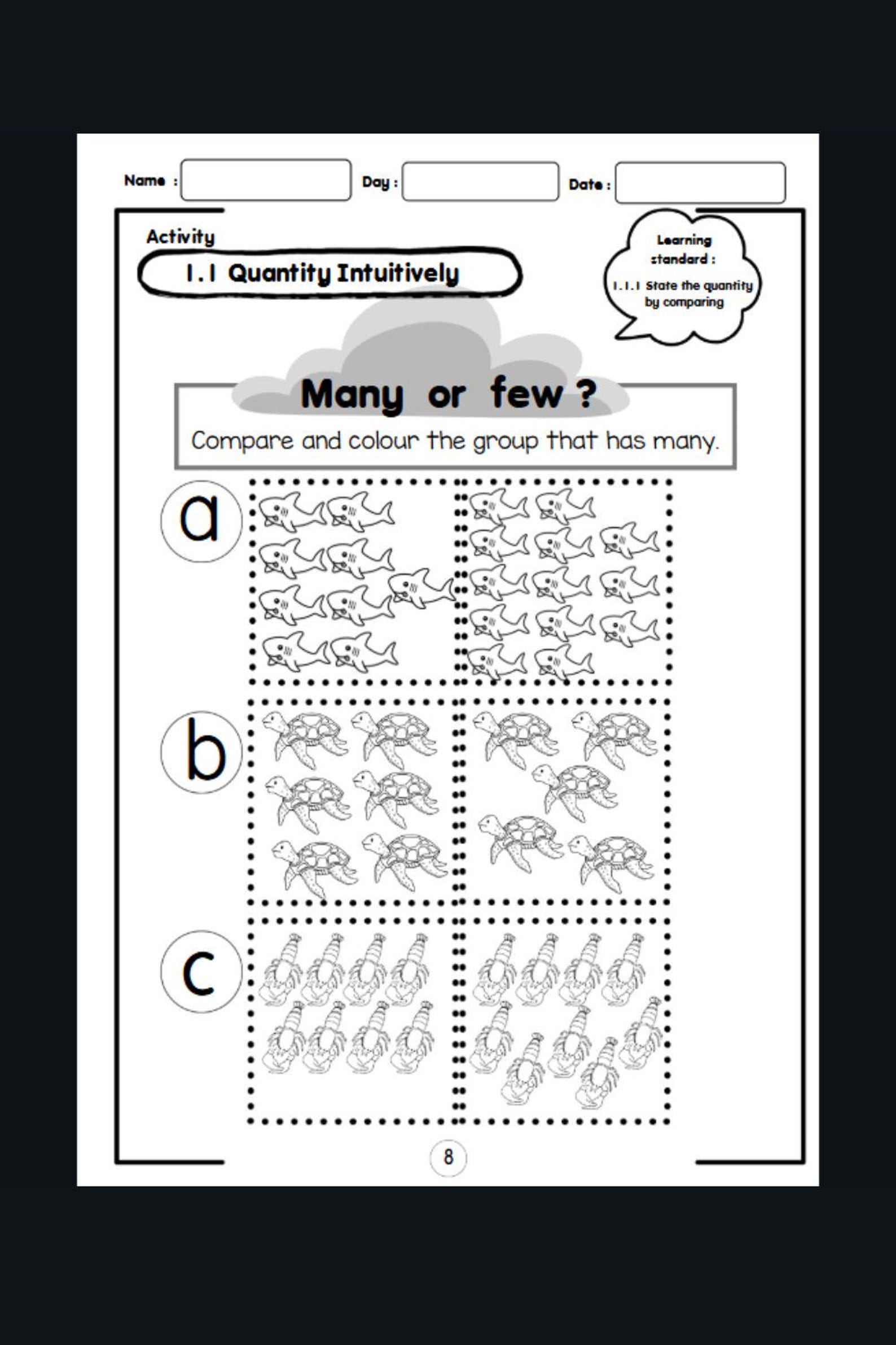 Basic Numeracy Workbook: Preschool Math Worksheet (19 Pages) - Etsy