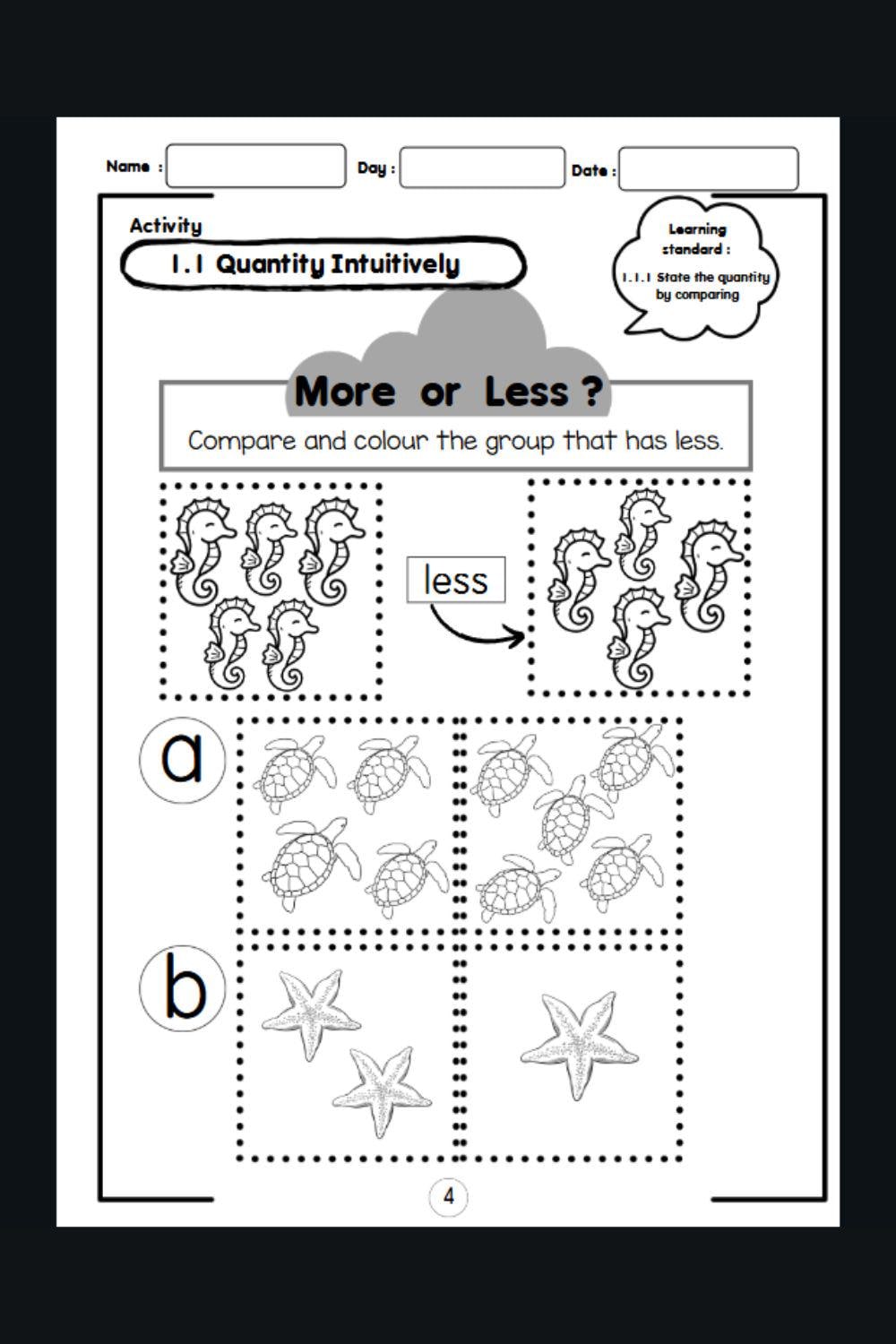 Basic Numeracy Workbook: Preschool Math Worksheet (19 Pages) - Etsy