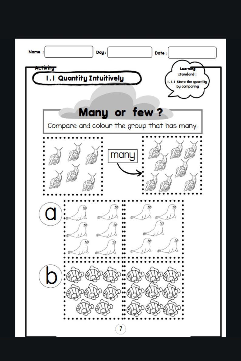 Basic Numeracy Workbook: Preschool Math Worksheet (19 Pages) - Etsy