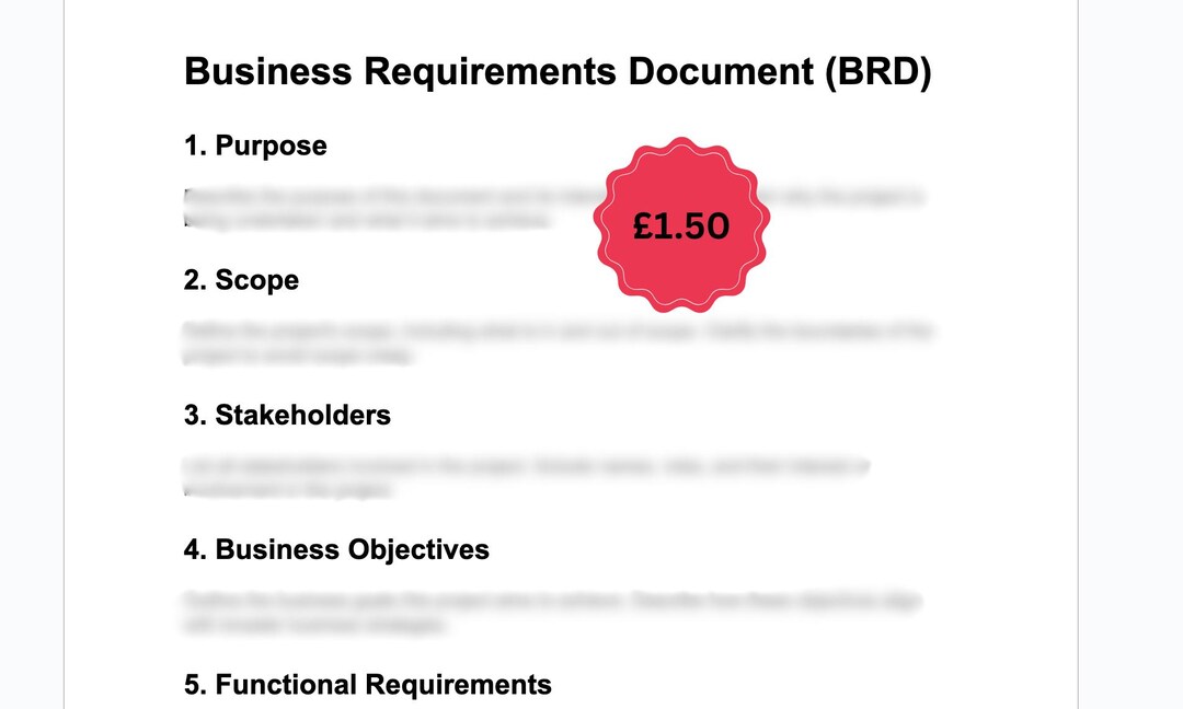 Business Requirements Document (BRD) Template - Etsy