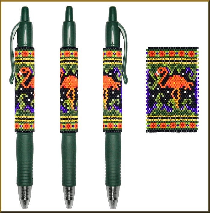 Flamingo Jungle Pilot G2 Pen Cover Pattern by Kristy Zgoda - Etsy