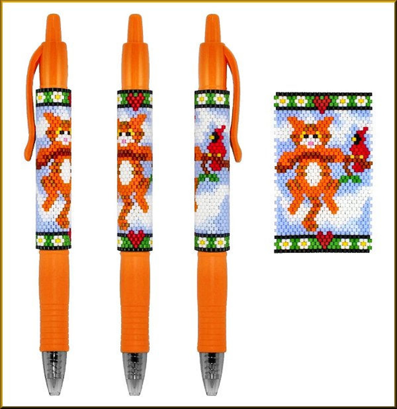 Tabby Cat Out on A Limb Pilot G2 Pen Cover Pattern by Kristy Zgoda - Etsy
