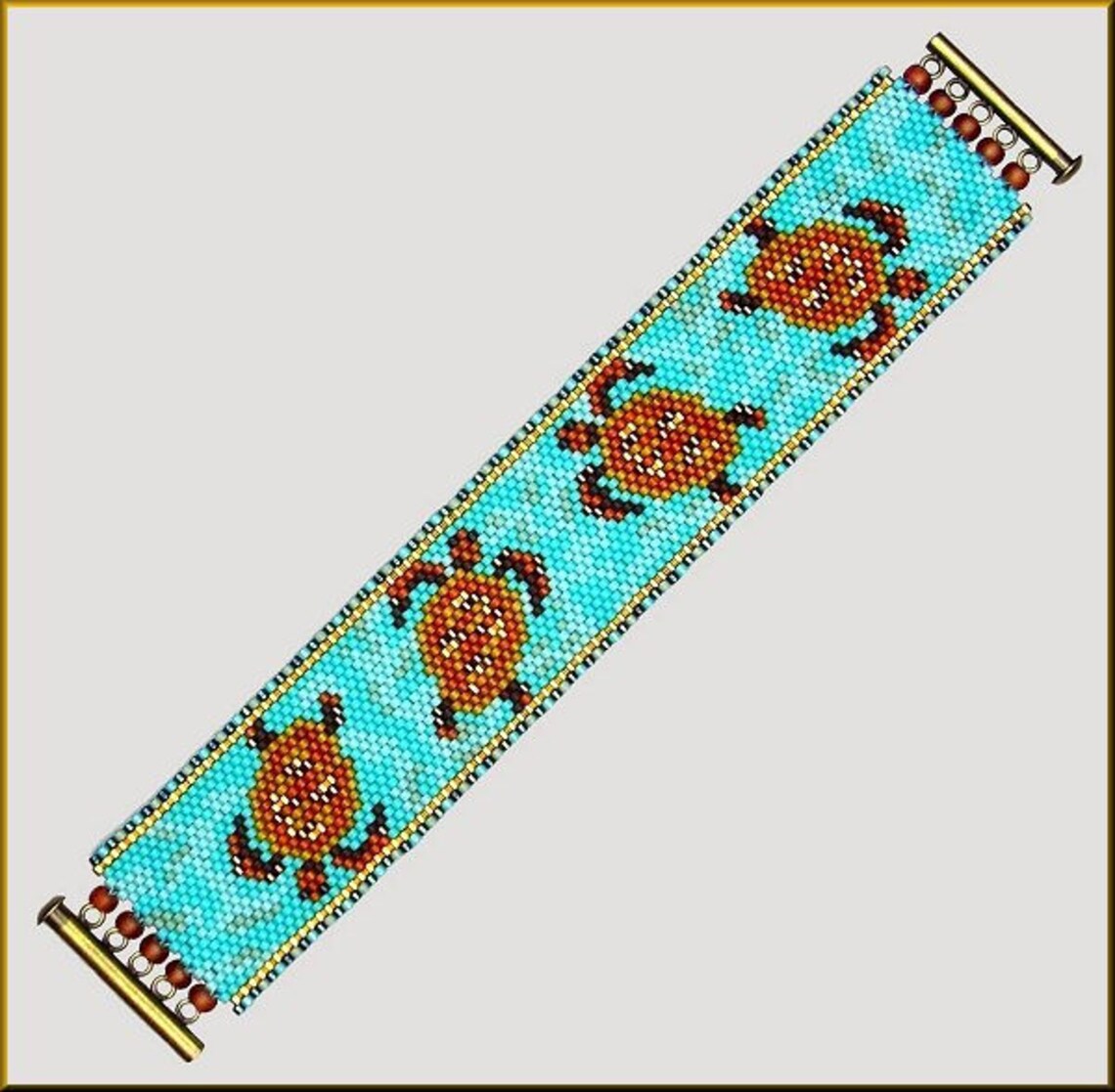 Sea Turtle Peyote Bracelet Pattern by Kristy Zgoda - Etsy