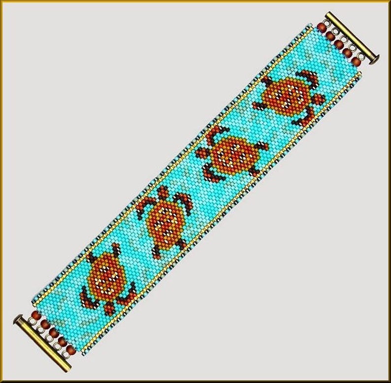 Sea Turtle Peyote Bracelet Pattern by Kristy Zgoda - Etsy
