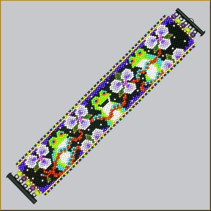 Starry Night Frogs Peyote Bracelet Pattern by Kristy Zgoda - Etsy