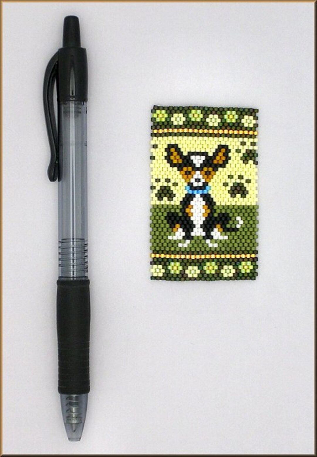 Tri Color Chihuahua Peyote Pilot Pen Cover Pattern by Kristy Zgoda - Etsy