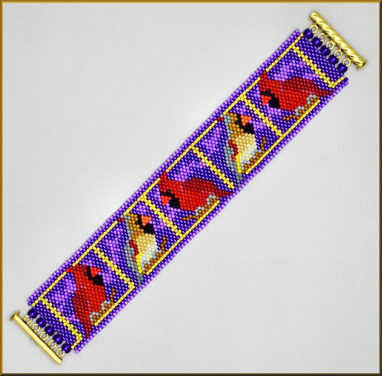 Cardinal Sampler a Peyote Bracelet Pattern by Kristy Zgoda - Etsy
