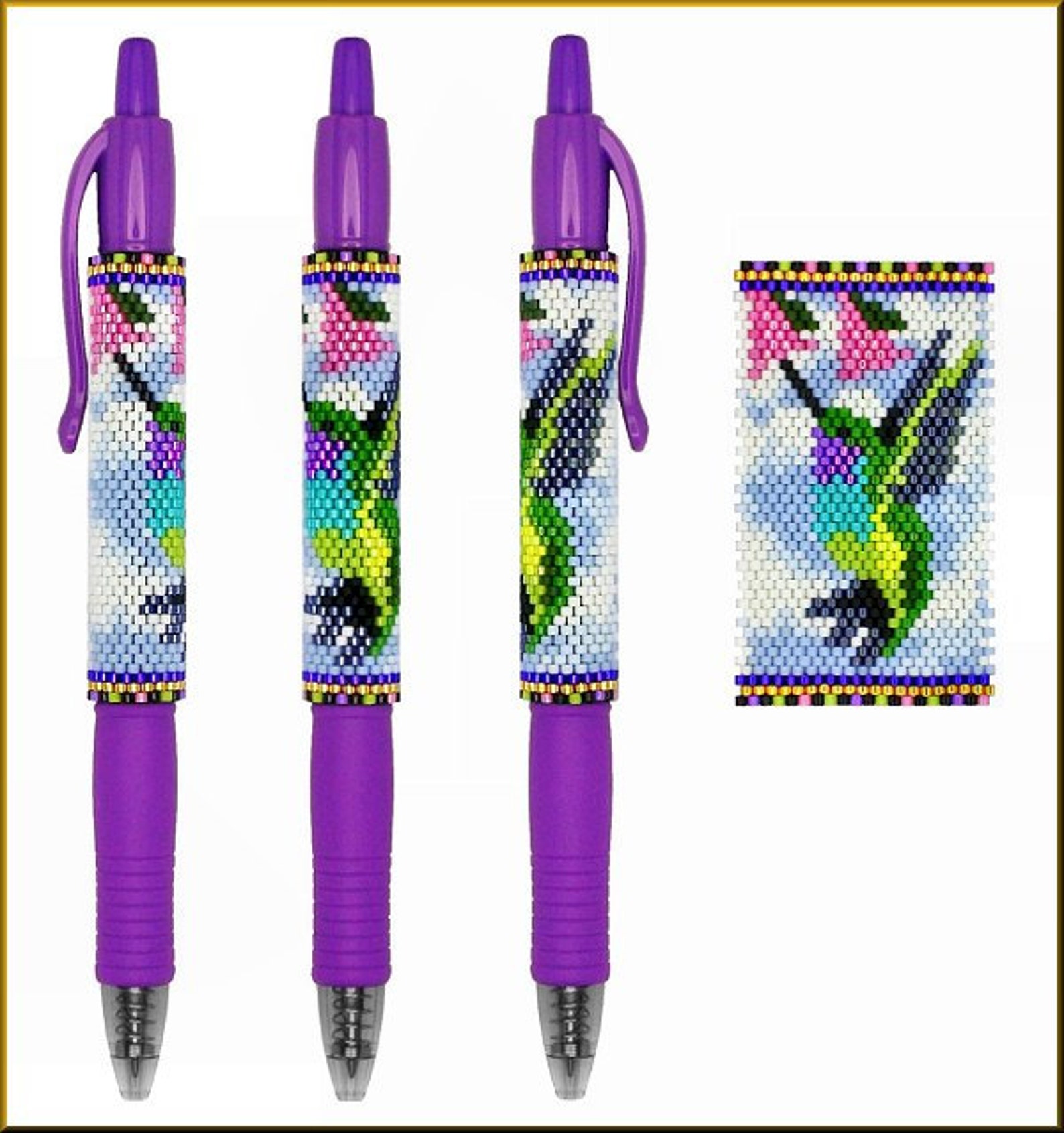 Hummingbird Garden Pilot G2 Pen Cover Pattern by Kristy Zgoda | Etsy
