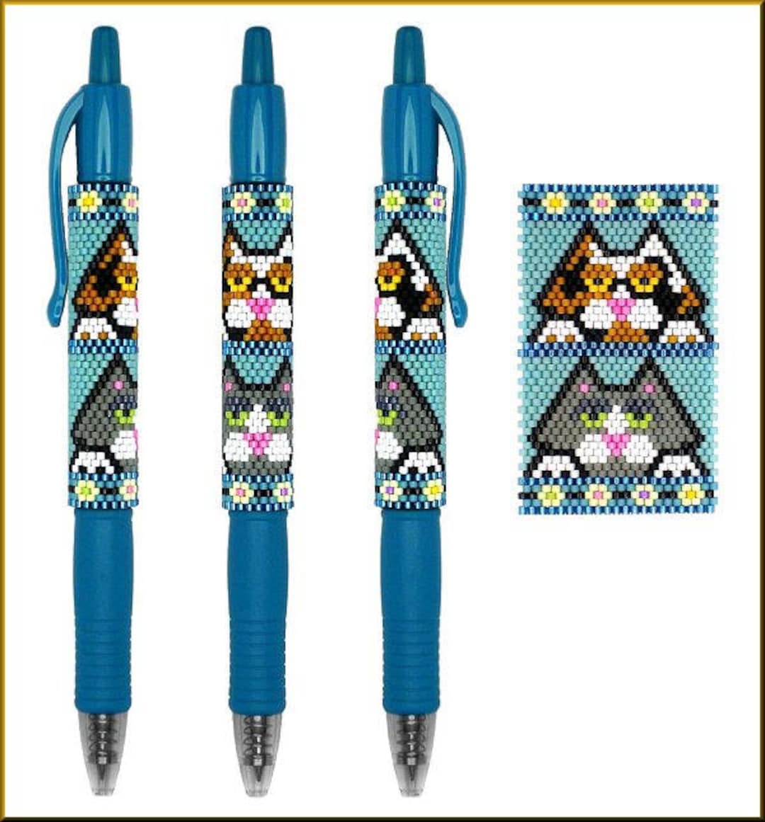Double Trouble in Blue Pilot G2 Pen Cover Pattern by Kristy Zgoda - Etsy