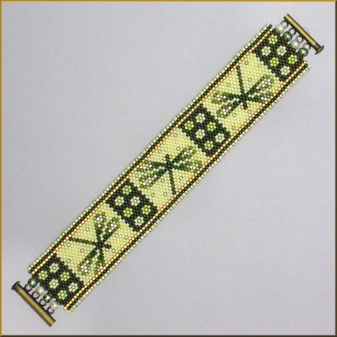 Dragonfly Patch Peyote Bracelet Pattern by Kristy Zgoda - Etsy