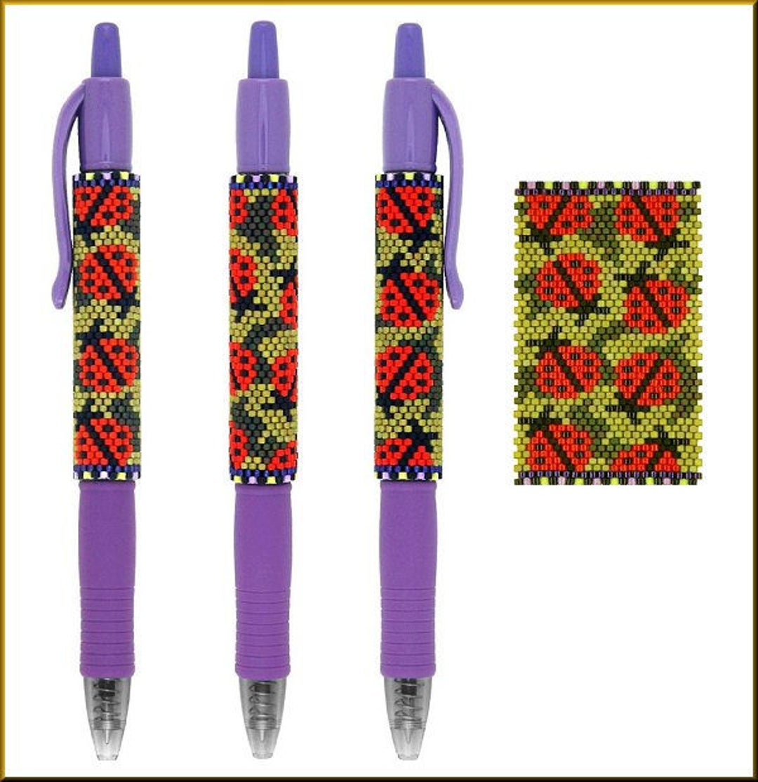Ladybug Garden Pilot G2 Pen Peyote Pattern by Kristy Zgoda - Etsy