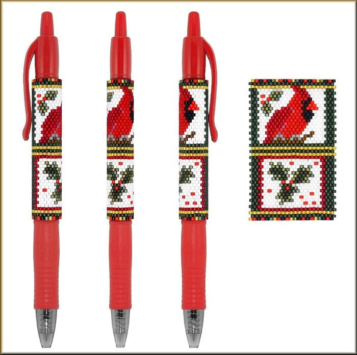 Cardinal Greetings Peyote Pilot G2 Pen Pattern by Kristy Zgoda - Etsy