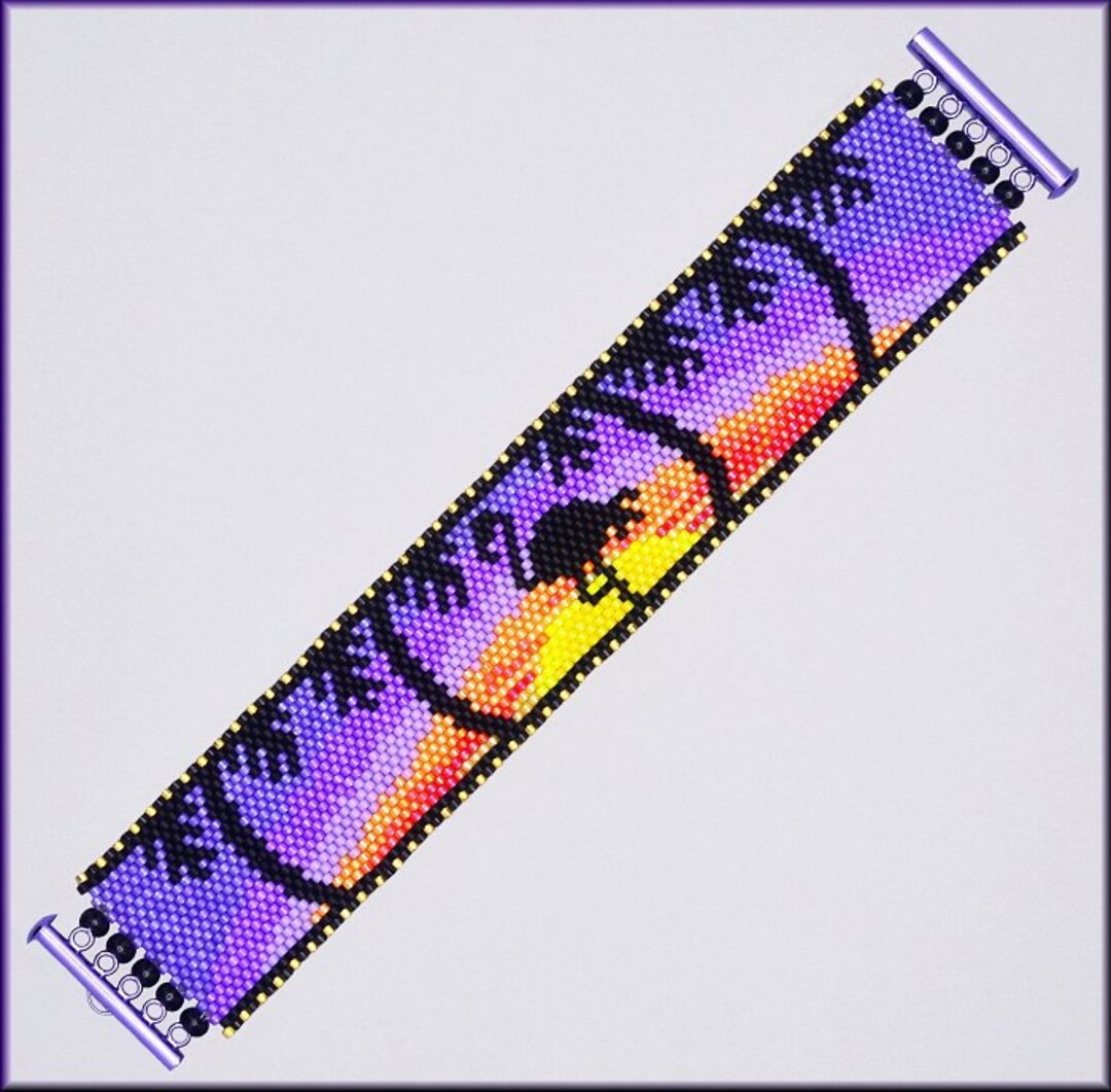 Flamingo Sunset Peyote Bracelet Pattern by Kristy Zgoda - Etsy