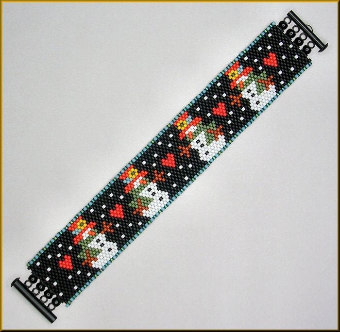 Snowman Line- up Peyote Bracelet Pattern by Kristy Zgoda - Etsy