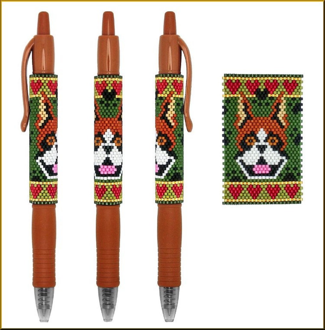 Boxer Smile Pilot G2 Peyote Pen Cover Pattern by Kristy Zgoda - Etsy