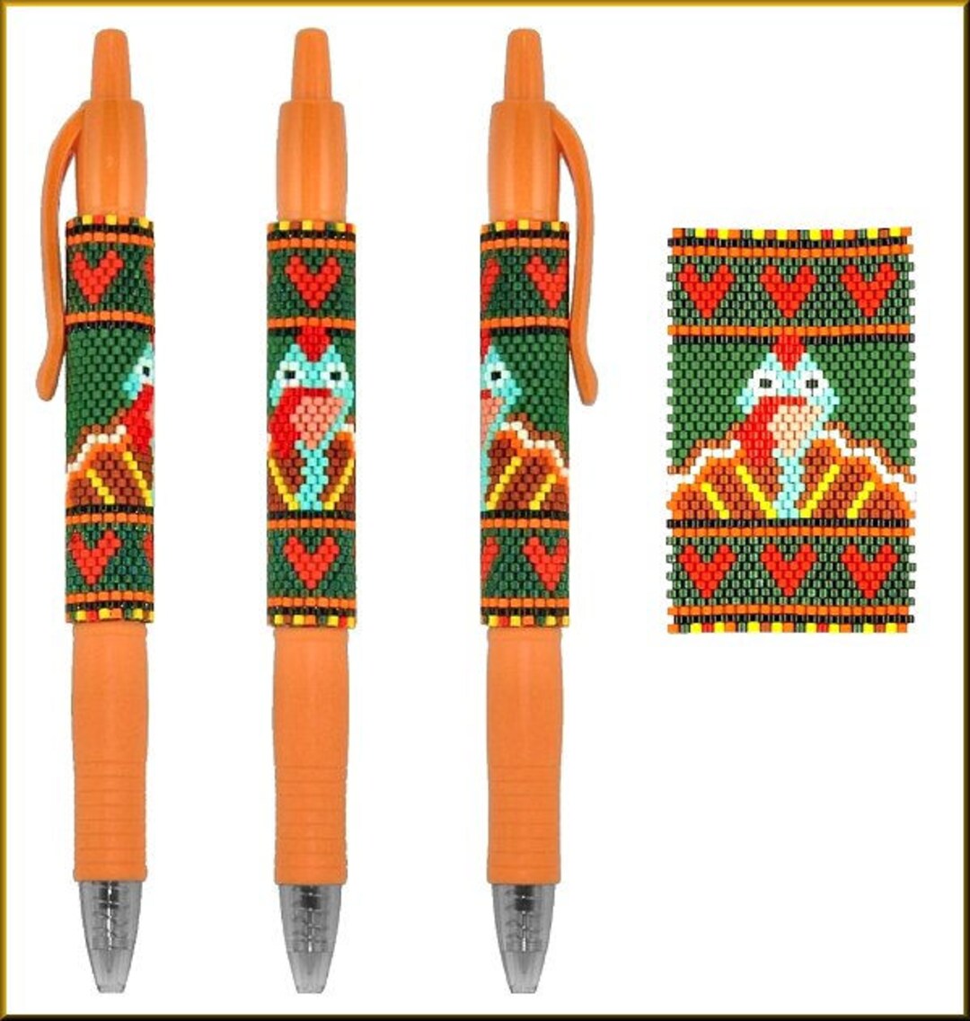Thanksgiving GOBBLE! GOBBLE! Pilot G-2 Pen Cover Peyote Pattern by ...
