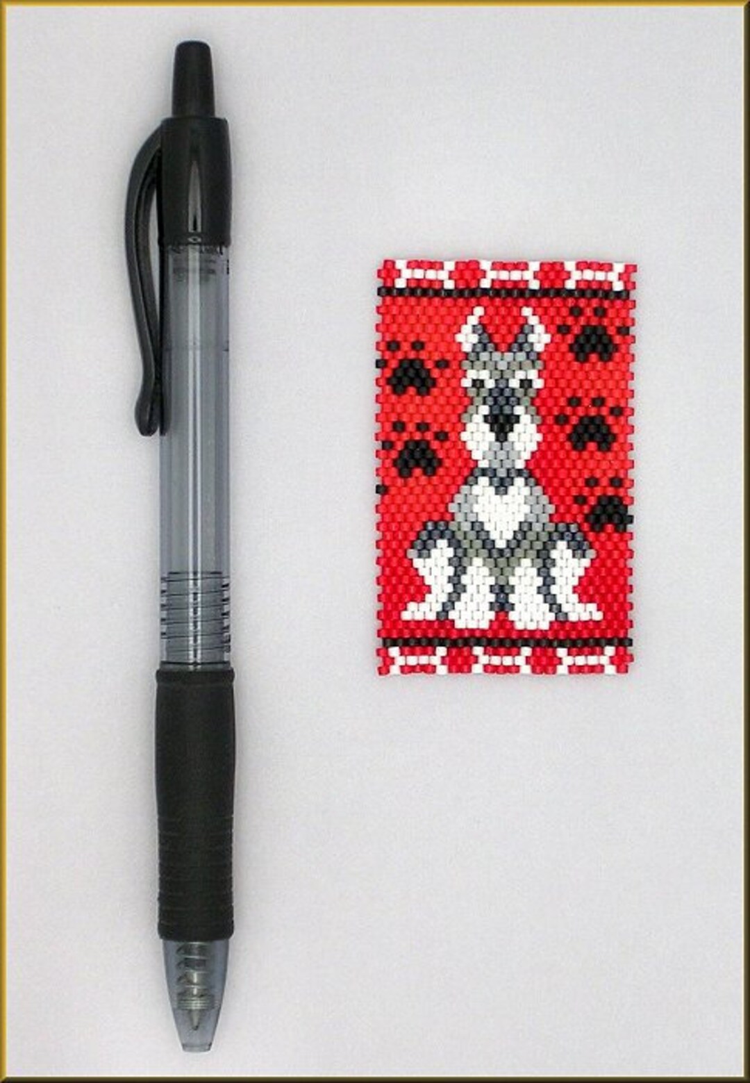 Schnauzer Pilot G2 Peyote Pen Cover Pattern by Kristy Zgoda - Etsy