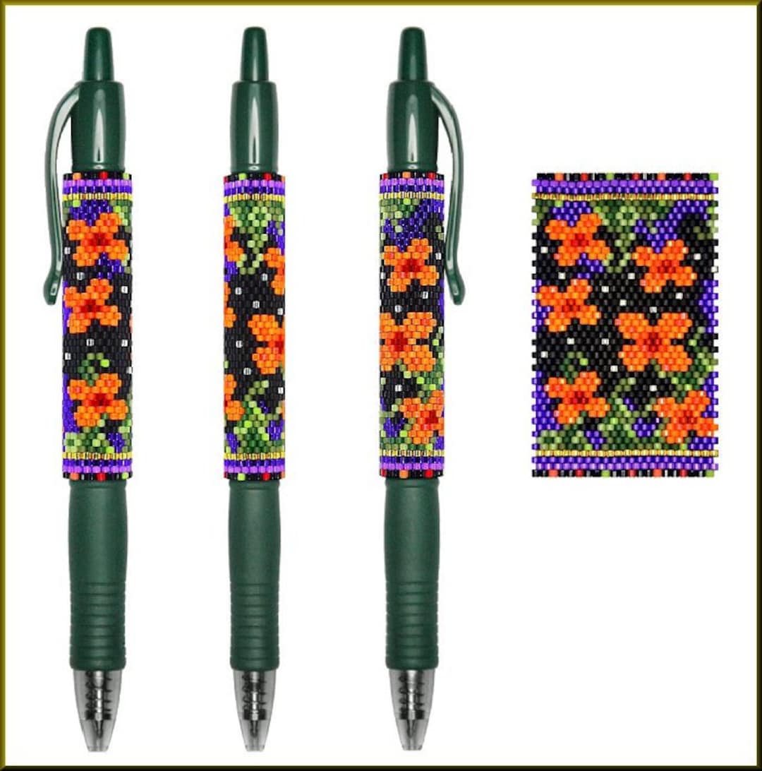 Jurassic Garden Pilot G2 Peyote Pen Cover Pattern by Kristy Zgoda - Etsy