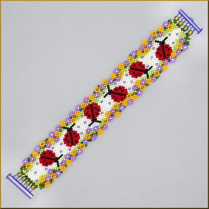 Ladybug Shimmer Peyote Bracelet Pattern by Kristy Zgoda - Etsy