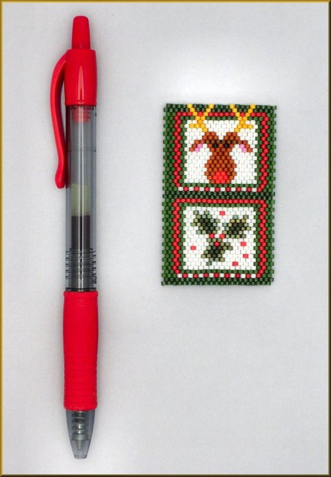 Rudolph Pilot Pen Cover Peyote Pattern by Kristy Zgoda - Etsy