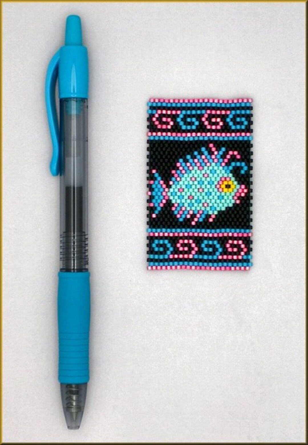 Blue Fish Pilot Pen Cover Peyote Pattern by Kristy Zgoda - Etsy