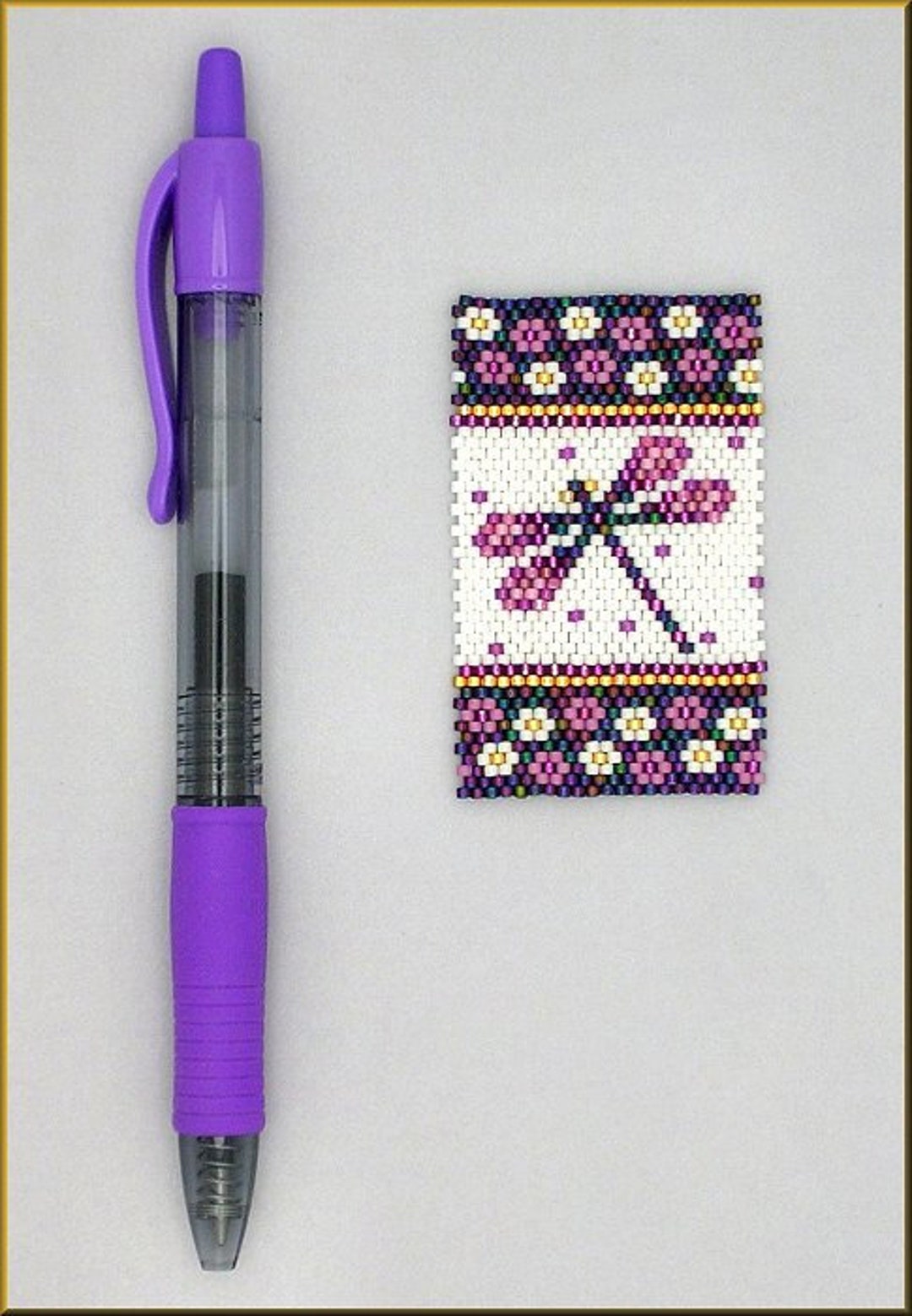 Dragonfly Very Berry Pilot Pen Cover Pattern by Kristy Zgoda - Etsy