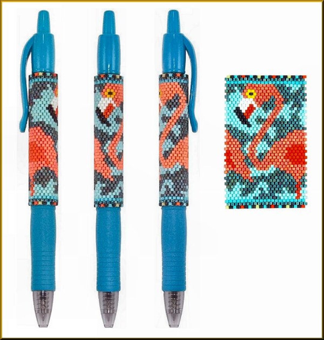 Flamingo Sky Pilot G-2 Pen Peyote Pattern by Kristy Zgoda - Etsy