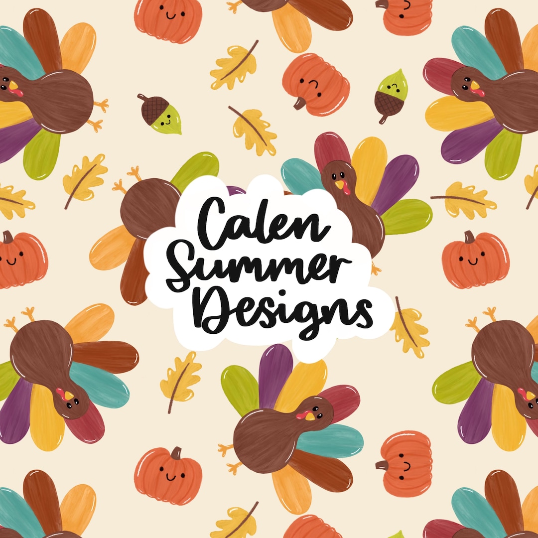 Fall Turkey Seamless Pattern File for Commercial Use, Thanksgiving ...