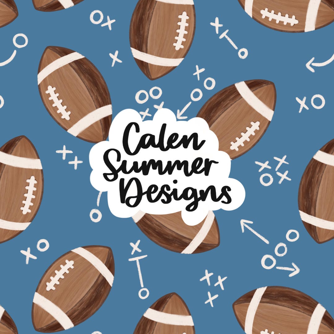 Football Plays Seamless Pattern File for Commercial Use, Fall Seamless ...