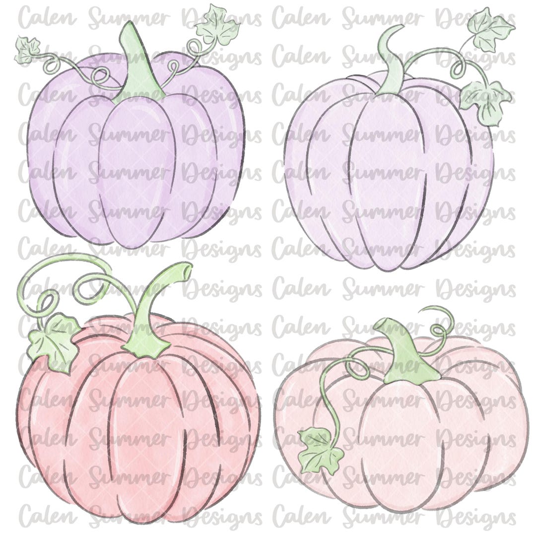 Watercolor Pumpkins Clipart Set, Fall Clipart Set, Pastel Pumpkins ...