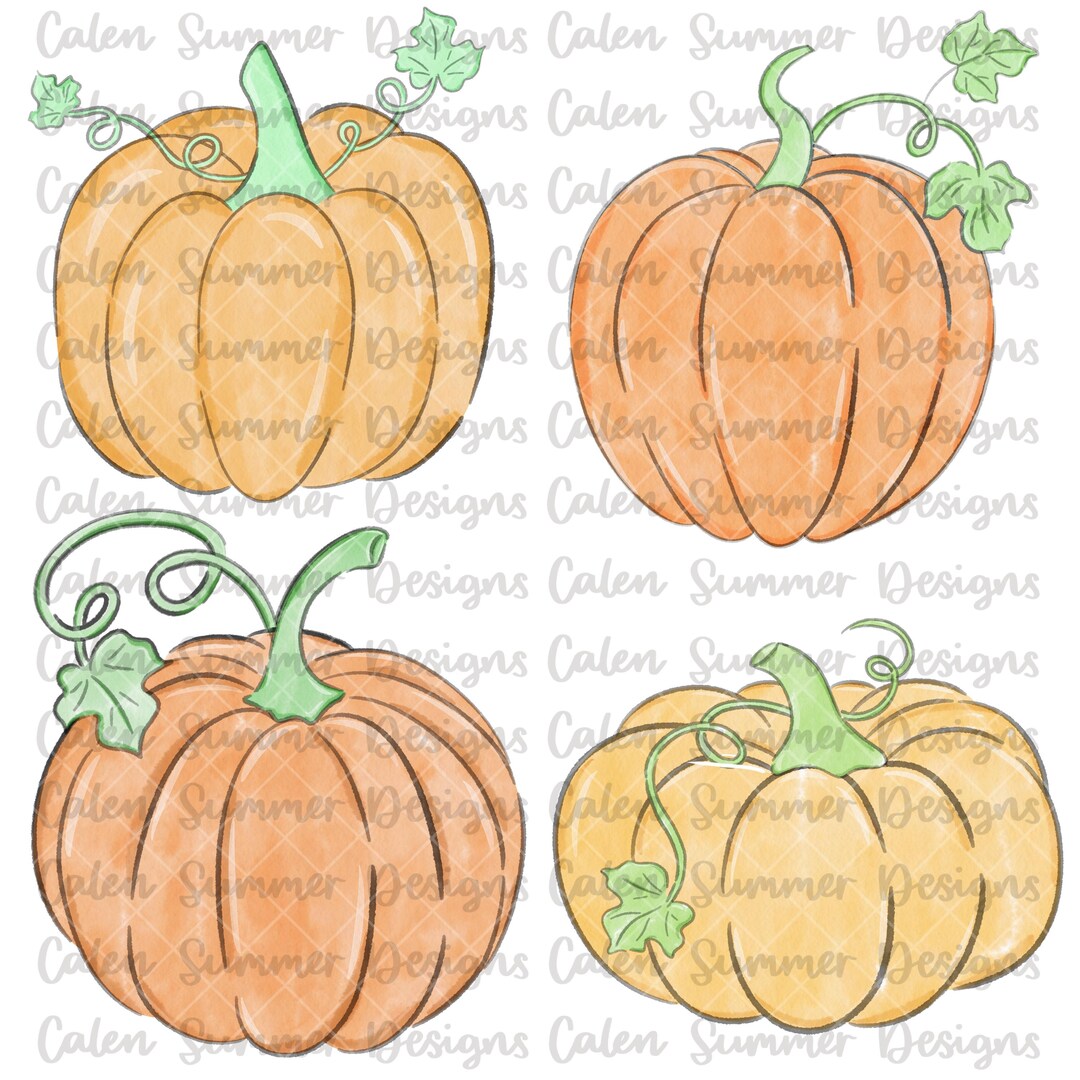 Watercolor Pumpkins Clipart Set, Fall Clipart Set, Autumn Pumpkins ...