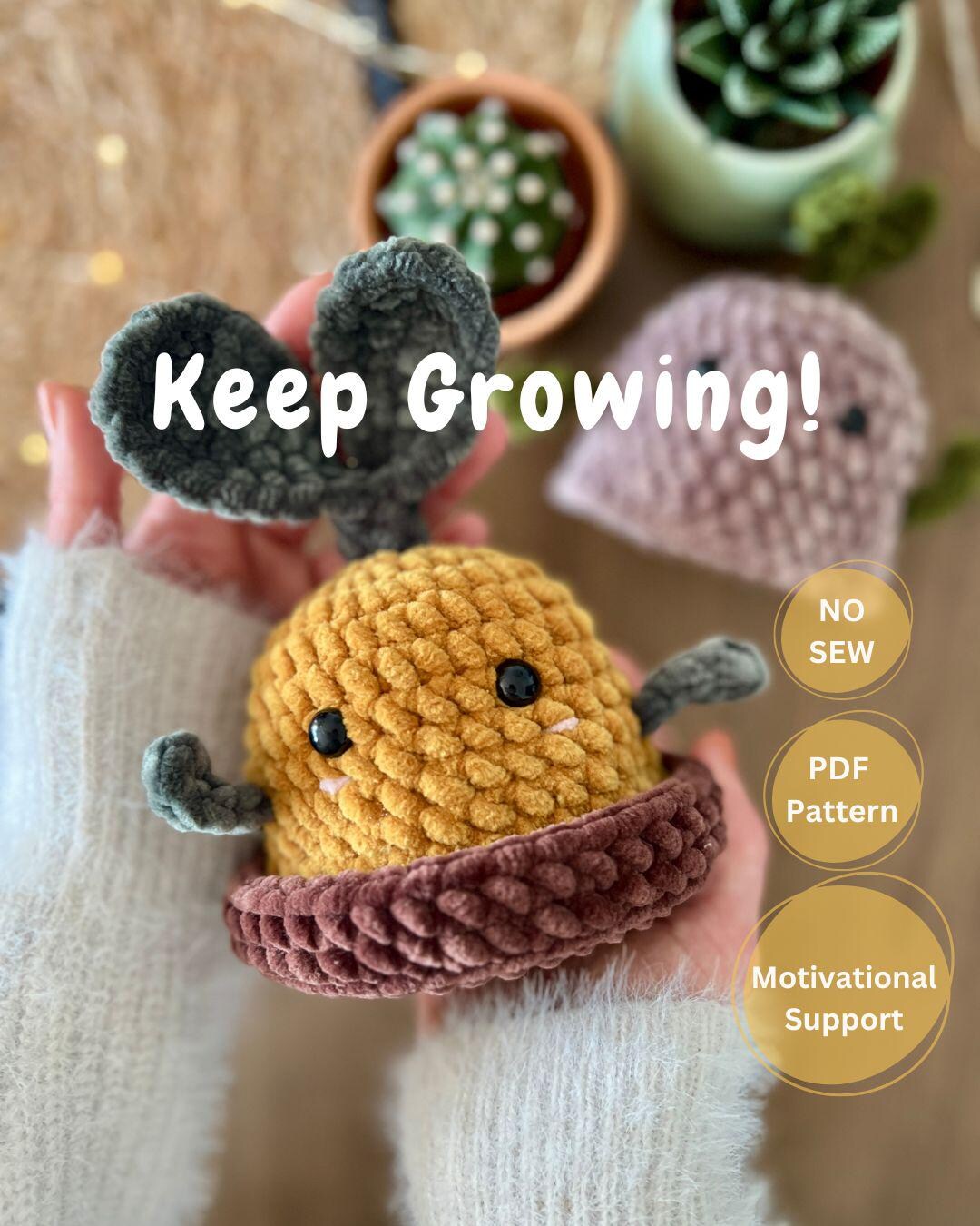 Growy the Sprout - Motivational Support Amigurumi - Reversible NO-SEW ...