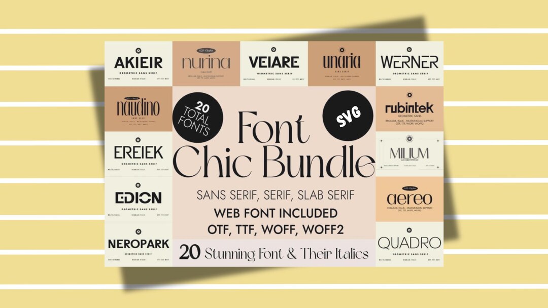 Luxury, Chic, and Elegant Font Bundle | Retro Font | Groovy Fonts ...