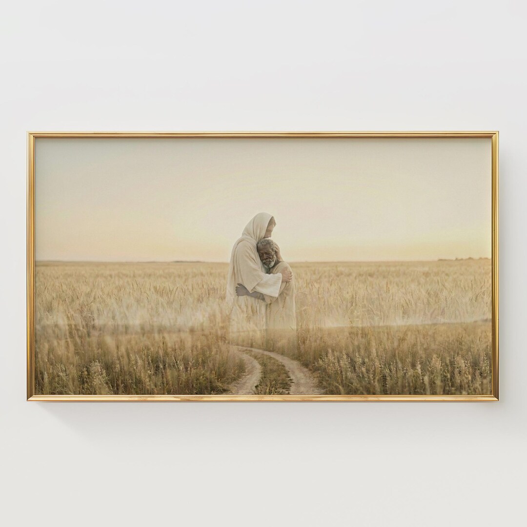 Jesus Christ Embrace Art, Frame TV Art Download, Old African American ...