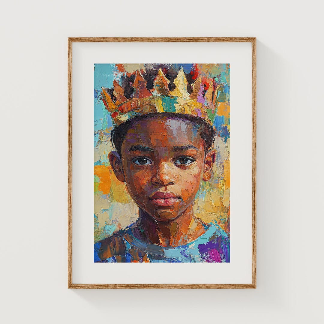 Black King Boy Printable Wall Art, African American Print Decor, Ebony ...